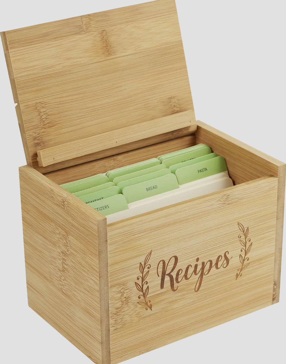 Bamboo Recipe Box Set PPP – Pink Pineapple Boutique Pensacola