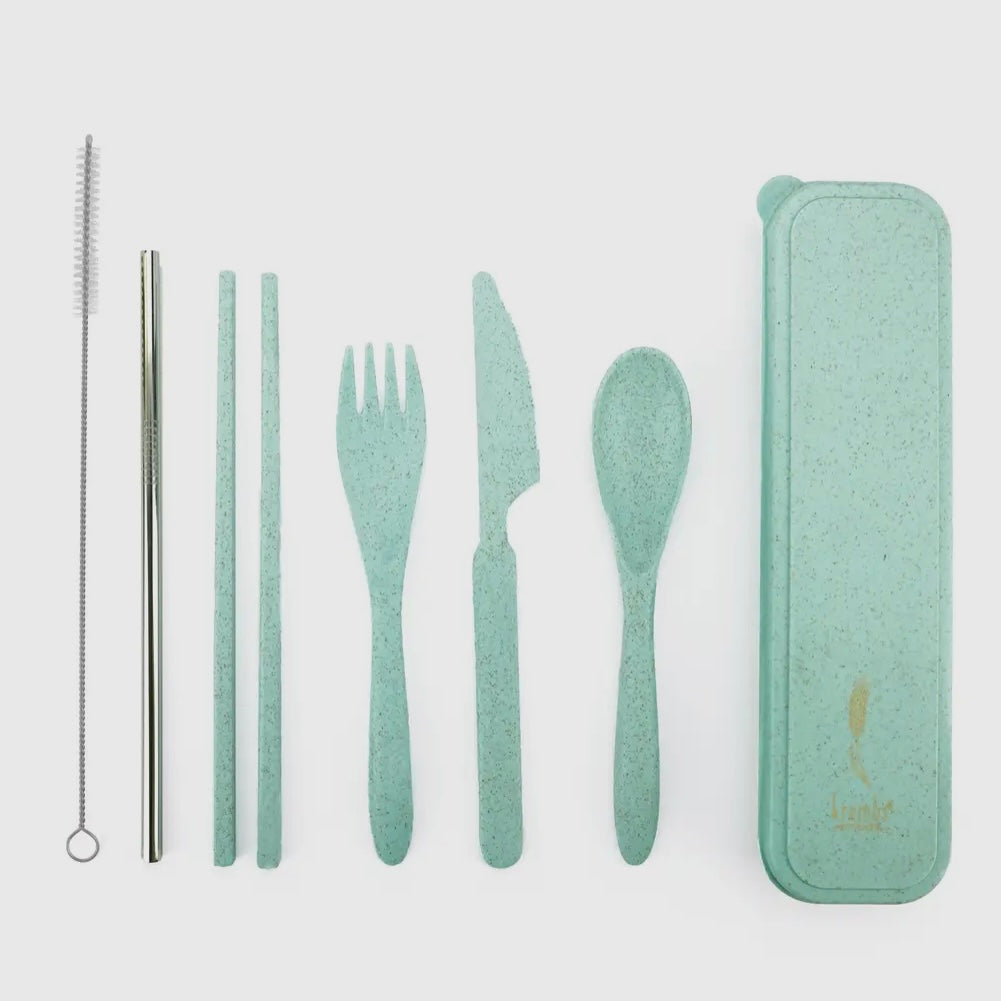 KRUMBS KITCHEN AGAINST THE GRAIN WHEAT STRAW UTENSILS SET – Pink ...