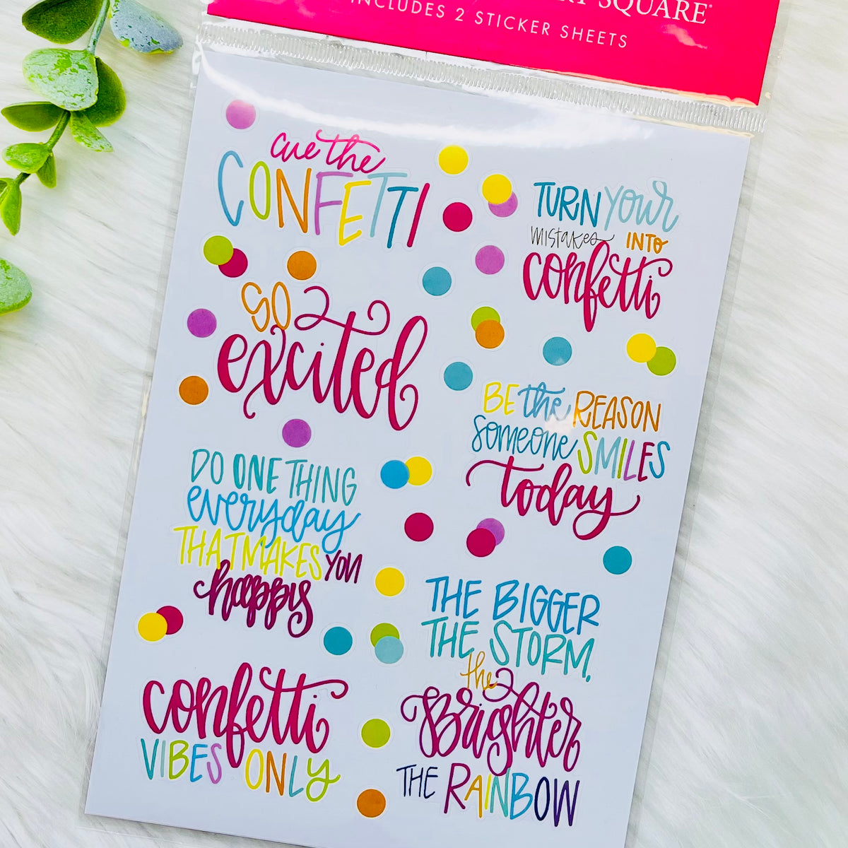 Sticker Pack Cue The Confetti – Pink Pineapple Boutique Pensacola