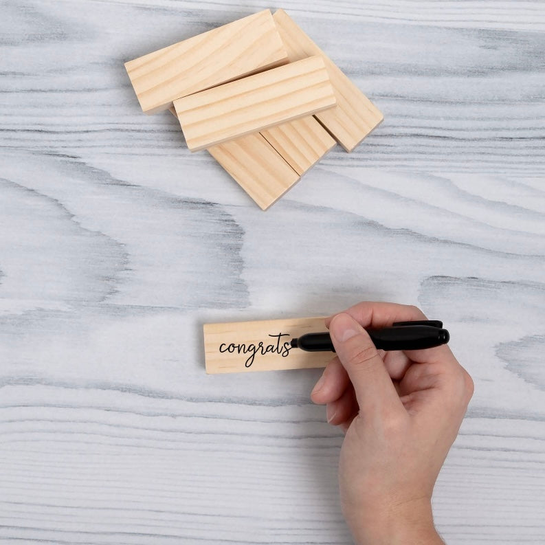 Wooden Wedding Guest Book Signature Stackable Blocks – Pink Pineapple ...